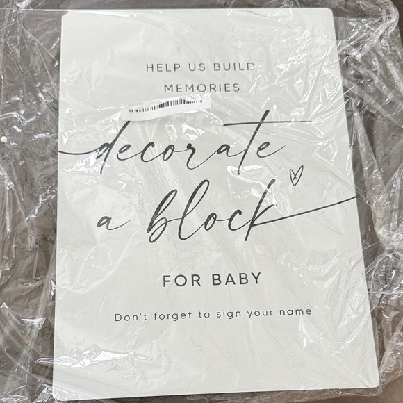 Party Supplies | Decorate A Block For Baby Sign Baby Shower Party Game ...